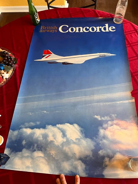 RARE !!! ORIGINAL, Authentic, British Airways Concorde Poster - Vintage ...