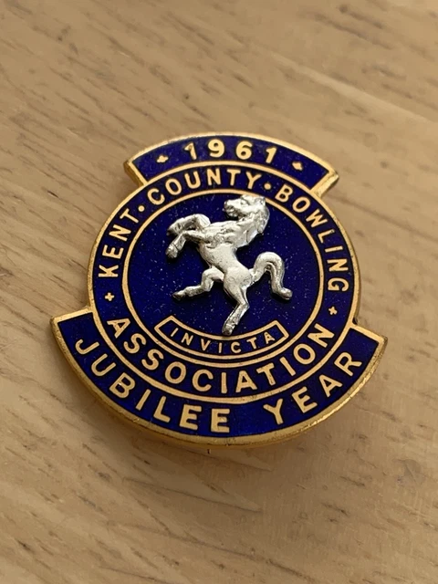 1961 KENT COUNTY Bowling Invicta Association Jubilee Year Badge £11.07 ...