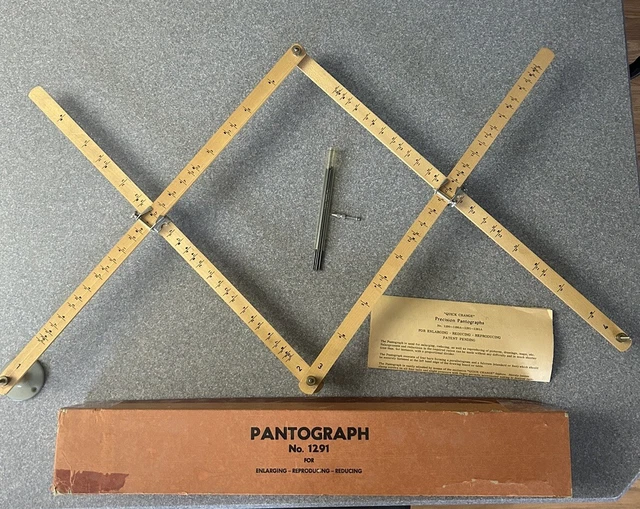 VINTAGE PANTOGRAPH #1291 Enlarging Reproducing Reducing original box ...
