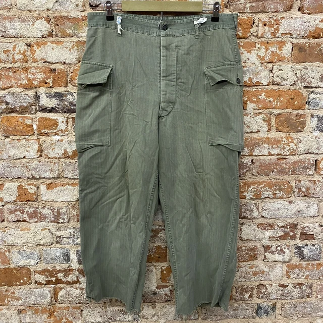 VINTAGE 1940S WW2 US Army M-43 HBT 13 Star Button Fly Combat Cargo Pants - Sz 34 £235.83 ...