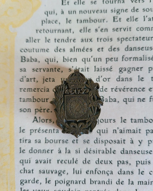 FER À DORER Tampon Matrice imprimerie relieur reliure Fleuron Blason ...