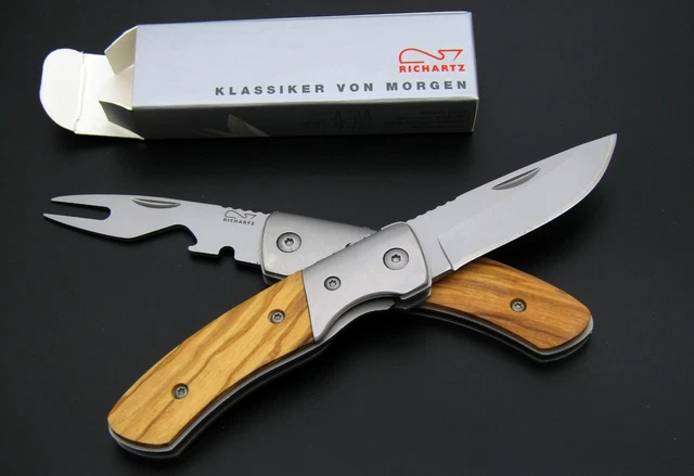 RICHARTZ LEO PICKNICK-MESSER mit Gabel, Camping Besteck, Taschenmesser ...