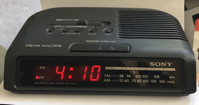 SONY DREAM MACHINE AM/FM Radio/Alarm Clock Model ICF-C25 Tested Vintage ...
