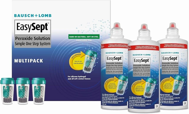 EASYSEPT BAUSCH + Lomb Contact Lens Peroxide Solution 3 x 360ml NEW £29 ...