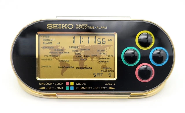 SEIKO WORLD TIME Digital Alarm Clock ( S991-4020 ) £55.00 - PicClick UK