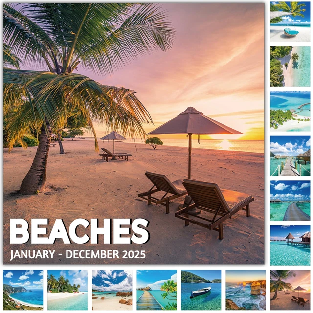 2025 CALENDAR, 2025 Wall Calendar, Beaches Calendar 2025 from Jan 2025 ...