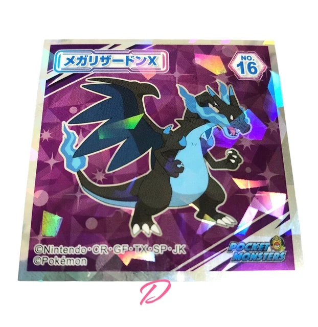 MEGA CHARIZARD X Pokemon card Sticker Seal Lotte Wafer collector Japan HOLO EUR 18,38 - PicClick FR