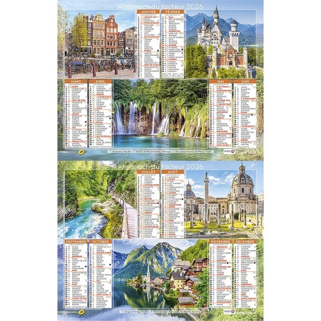 ALMANACH LA POSTE Calendrier Facteur 2026 (Chateaux) EUR 9,90 - PicClick FR