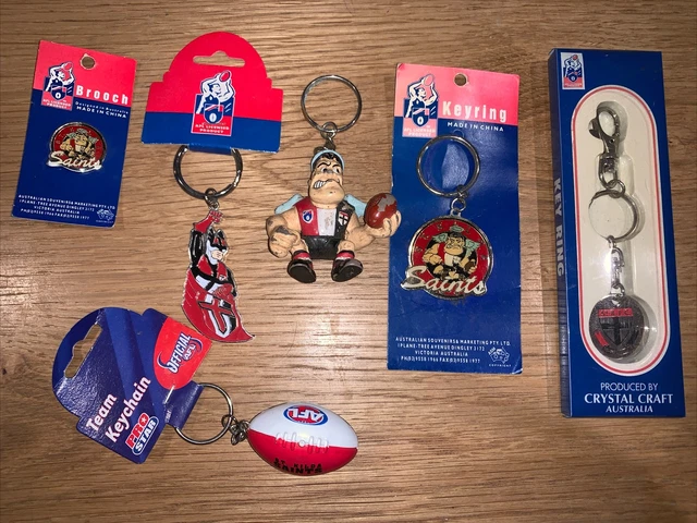 RARE 90S VINTAGE ST KILDA SAINTS VFL AFL MASCOT KEY RINGS - RARE $159. ...