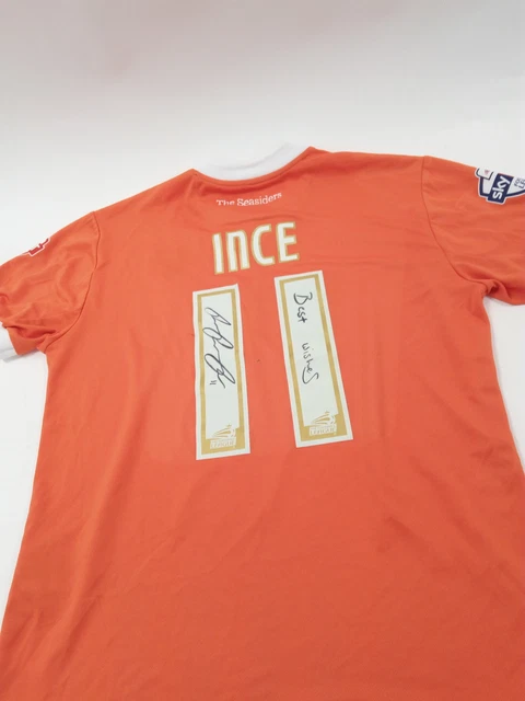 SIGNED TOM INCE Blackpool Football Club Shirt, Size M, Orange Home ...