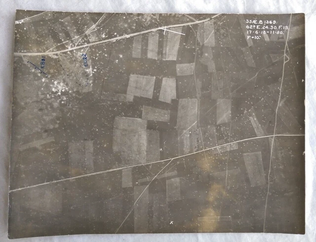 AUSTRALIAN WW1 AFC aerial photo. France, June 1918. 62D. 3rd & 4th AFC ...