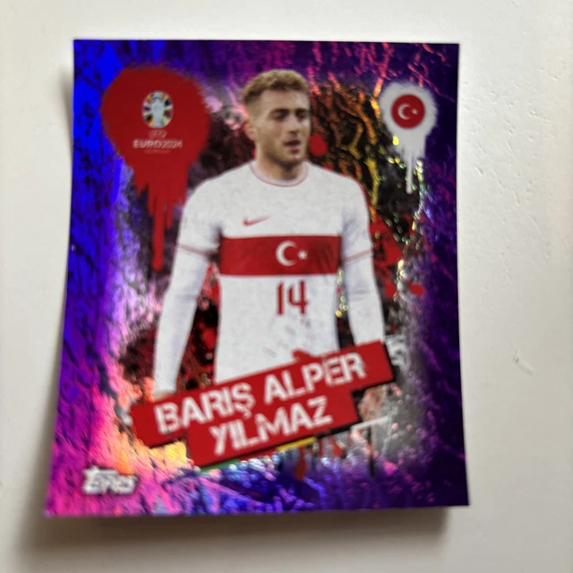 TOPPS UEFA EURO 2024 Sticker - Baris Alper Yilmaz TUR 3 Purple Parallel ...