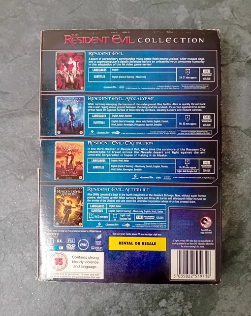 RESIDENT EVIL MOVIE Collection 1-4 DVD Box Set (2011) Horror £2.22 ...