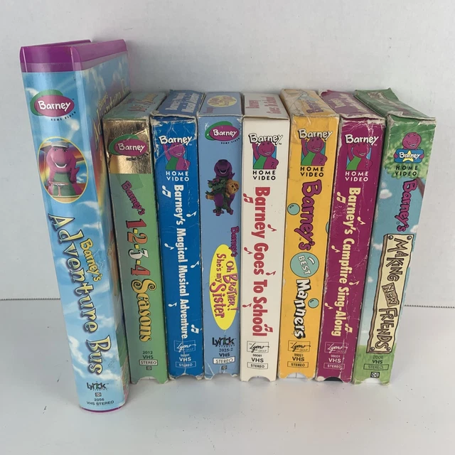 LOT OF 8 Barney VHS Tapes 90s: Making New Friends, Camping, Manners ...