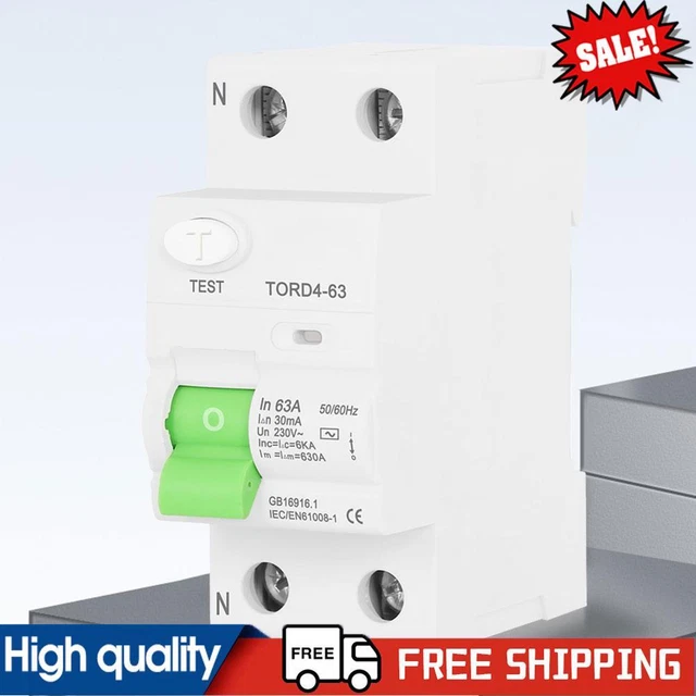 230V DISCONNECT SWITCH Leakage Protection 2 Pole Ergonomic Handle (2P ...