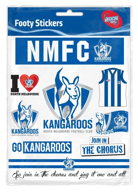 NORTH MELBOURNE KANGAROOS Official AFL Logo Sticker Sheet EUR 7,14 ...