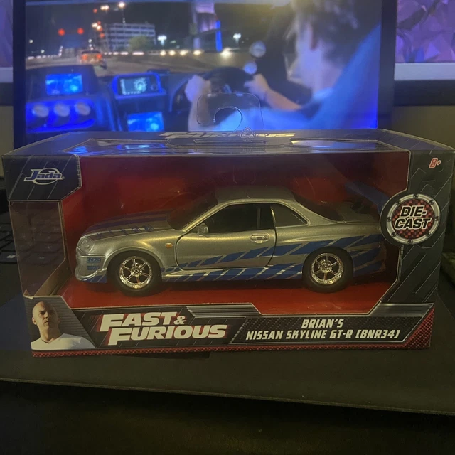 FAST AND FURIOUS Brians Nissan Skyline GT R R34 Scale 1:32 Jada $17.99 ...