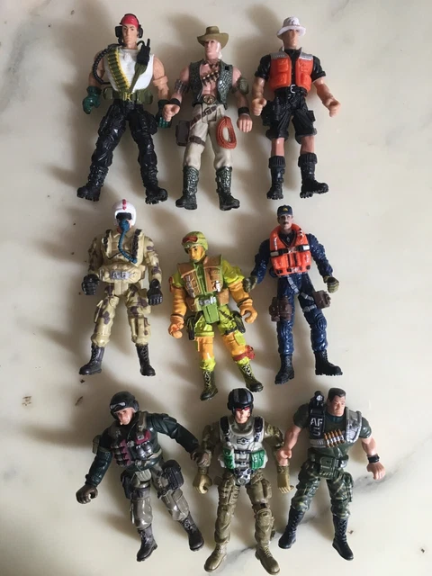 LOT DE 9 Figurines Action Hk Design Pilote De Chasse Aventurier Armee ...