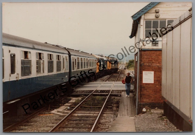RAILWAY PHOTOGRAPH OF Diesel Electric Locomotive 37428 / 37427 Barmouth ...
