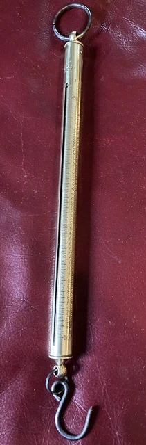 VINTAGE SALTER BRASS Spring Balance Weighing Scales Silver/ Gold Troy ...