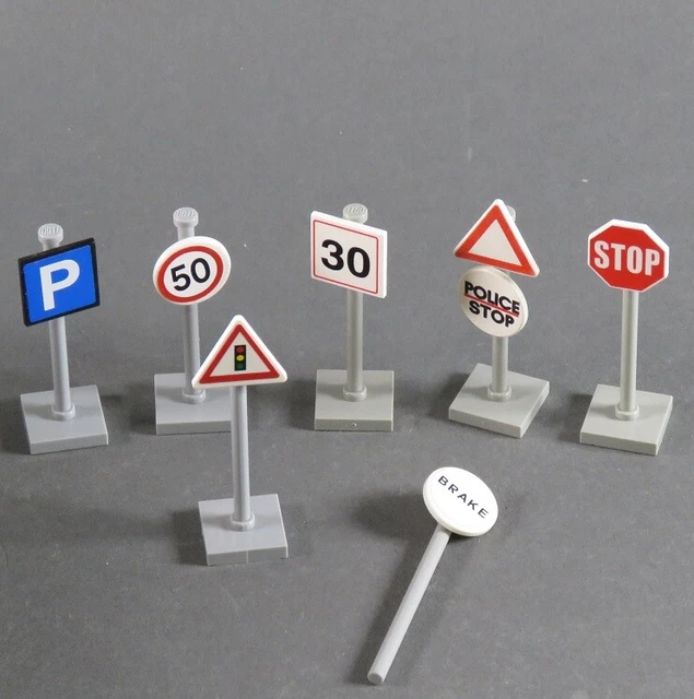 LEGO® CITY 8 Traffic Signs Warning Roads Sign Stop P Traffic Light ...