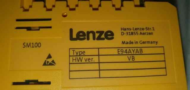 LENZE SERVO DRIVES 9400 Safety SM 100 Module Type: E94AYAB HW. VB &VC ...