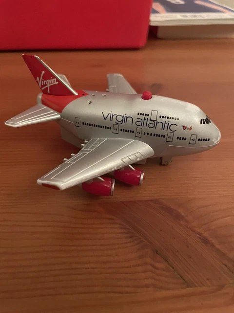 VIRGIN ATLANTIC PLANE Pull Back Rare Vintage Toy Plane Rare Collectable ...