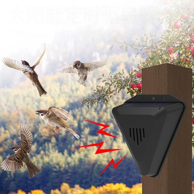 ULTRASONIC SOUND BIRD Repeller Solar Powered Waterproof Animal ...