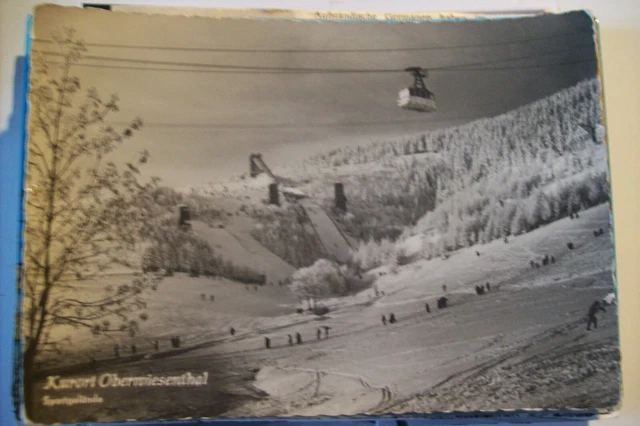 DDR FOTO-POSTKARTE WINTERKURORT Oberwiesenthal, Fichtelberg,Seilbahn ...