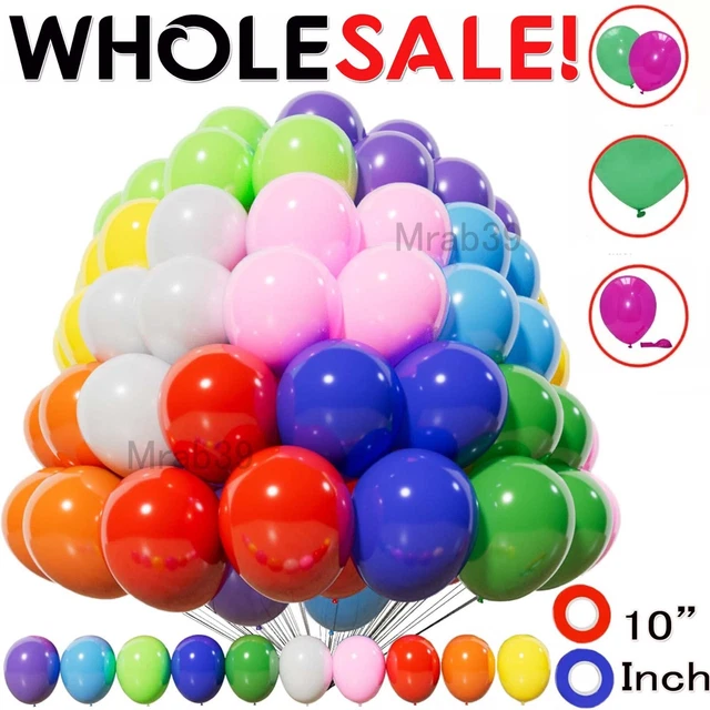 RAINBOW PARTY BALLOONS 100 Pack Multicolored latex Plain Balloon ...
