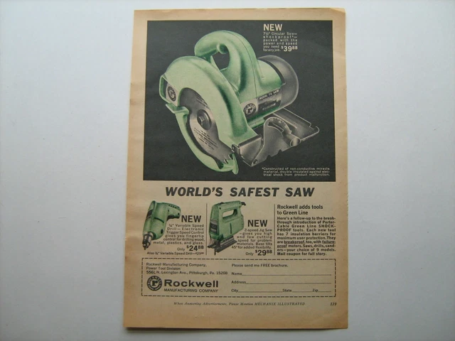 1965 ROCKWELL POWER Tool--Circular, Jig Saw's, Drill--original vintage ...