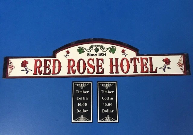 PLAYMOBIL WESTERN * Red Rose Hôtel *autocollant - Sticker Maison ...