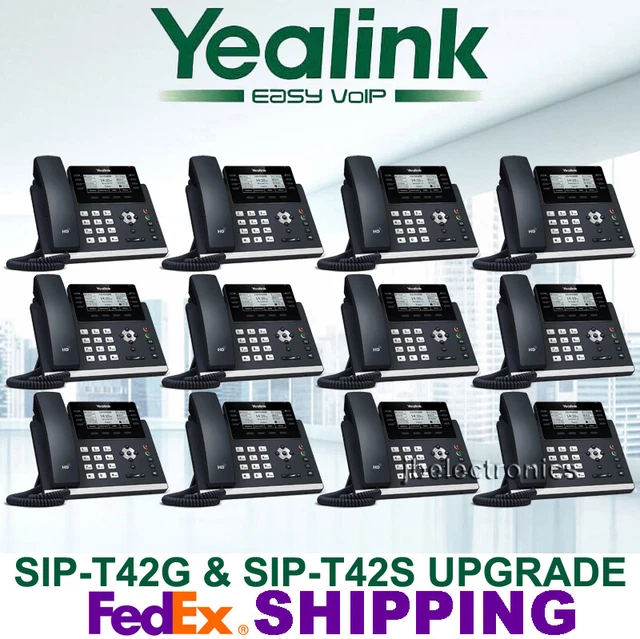 YEALINK SIP-T43U DUAL PORT GIGABIT HD SIP VoIP PHONE - 12 PHONES £1,121 ...