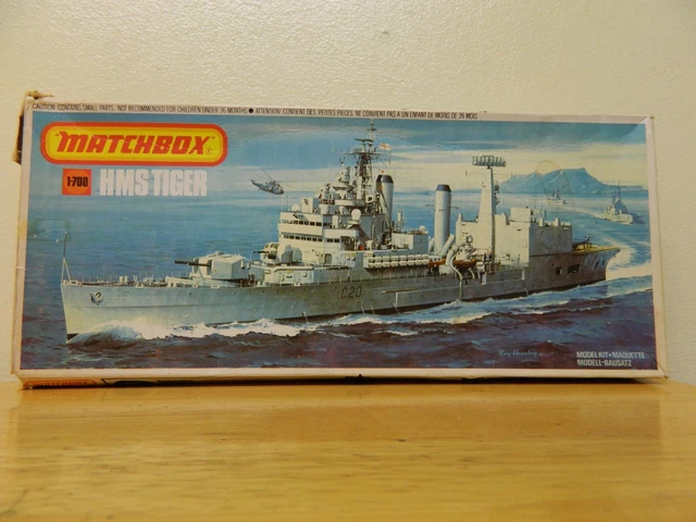 VINTAGE MATCHBOX 1/700 Scale Hms Tiger Ship Model Kit Plus Extra Detail ...