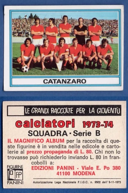 FIGURINA CALCIATORI PANINI 1973/74 - Nuova/New N.449 Squadra ...