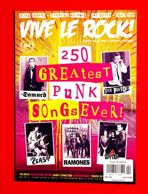 VIVE LE ROCK Magazine 2025 Issue 124 PUNK ROCK SONGS Sex Pistols ...