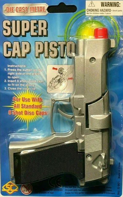 TOY DIECAST CAP Gun Metal Revolver with FREE 144Pcs caps $39.95 ...