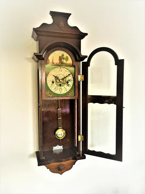 VINTAGE DUTCH FRIESIAN Westminster Wall Clock Hand Painted Clock Face ...