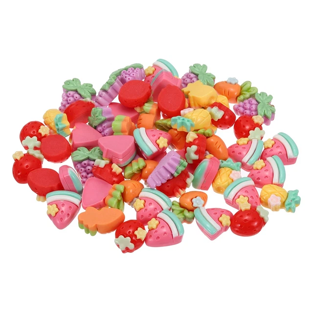 MINI RESIN FOODS, Tiny Fruit for Dollhouse (Red, Purple, Yellow, Pink ...