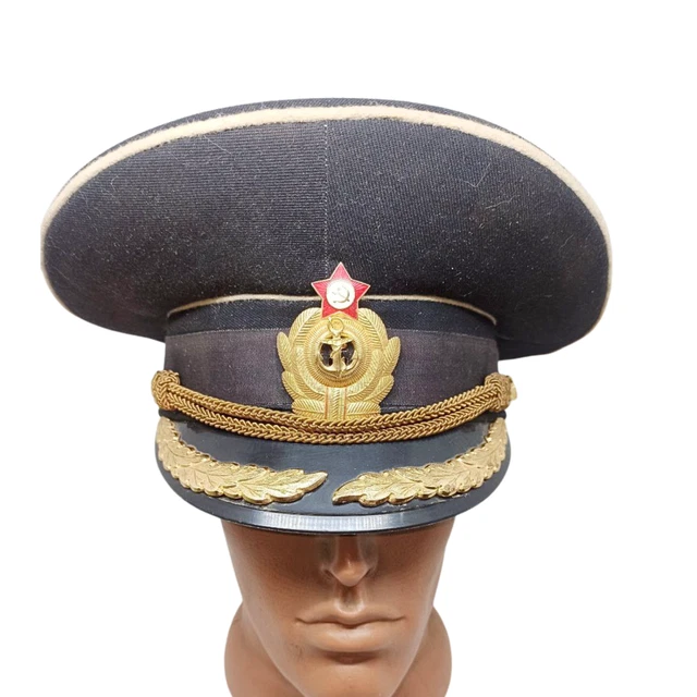RUSSIAN SOVIET NAVY Visor Parade Cap Hat Naval Officer Uniform w ...