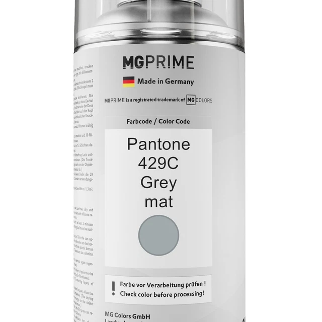 PANTONE 429C GREY mat acrylique bombe aérosol 2C 400ml séchage rapide ...
