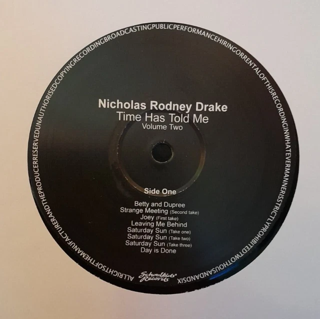 NICHOLAS RODNEY DRAKE Time Has Told Me Volume Two LP NM | NICK DRAKE ...