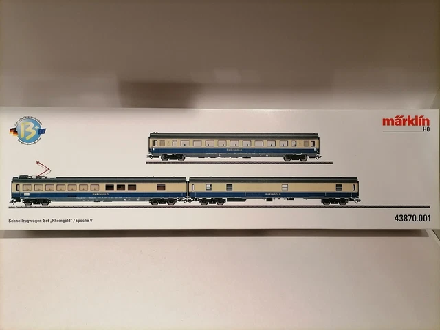 MÄRKLIN 43870.001 SCHNELLZUGWAGEN-SET Reingold die Wilde 13+ Spur H0 AC Blau/Bei EUR 194,99 ...