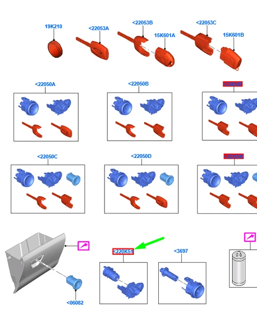 FORD TOURNEO COURIER Kit de réparation de cylindre de serrure RHD ...