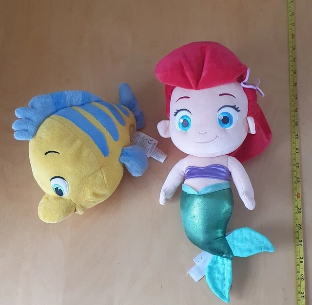 THE DISNEY STORE Little Mermaid Plush Ariel Flounder £20.00 - PicClick UK