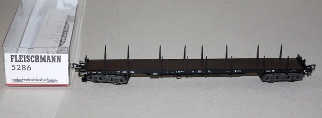 FLEISCHMANN H0 5286 Rungenwagen 4-achsig in Originalverpackung EUR 19 ...