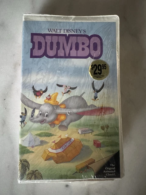 DUMBO VHS 1985 SEALED Walt Disney Black Diamond Classics RARE PINK ...