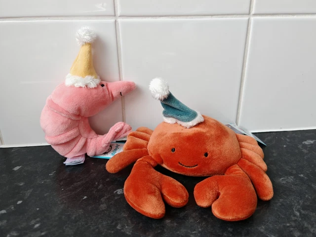 NEW JELLYCAT CELEBRATION Crustacean Crab & Shrimp set Soft Toy BNWT £80 ...