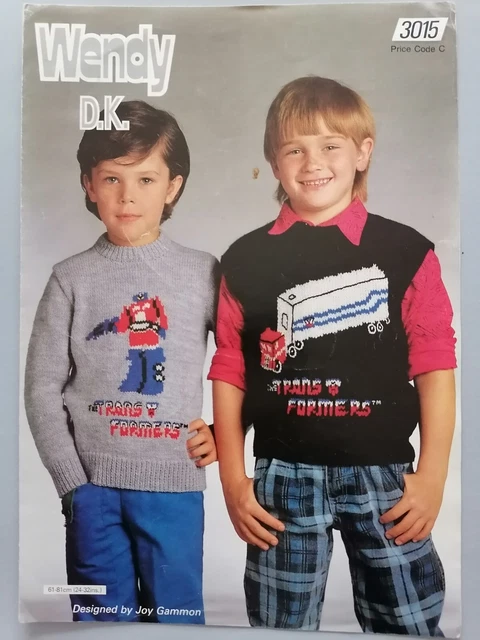 TRANSFORMERS SWEATER & Slipover, 61-81cm 8ply - WENDY Knitting Pattern ...