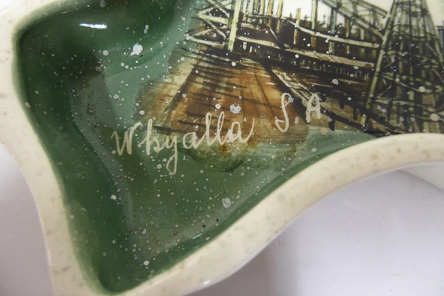 VINTAGE STUDIO ANNA Artist Hand Painted Map Australian Pottery Dish ...